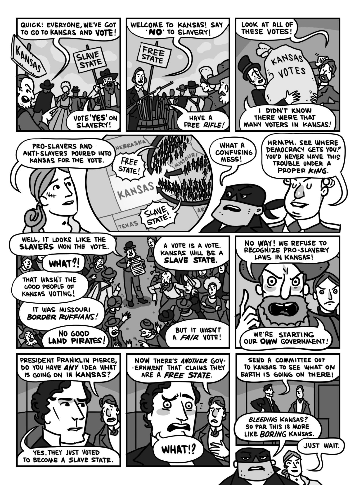 Bleeding Kansas Political Cartoon