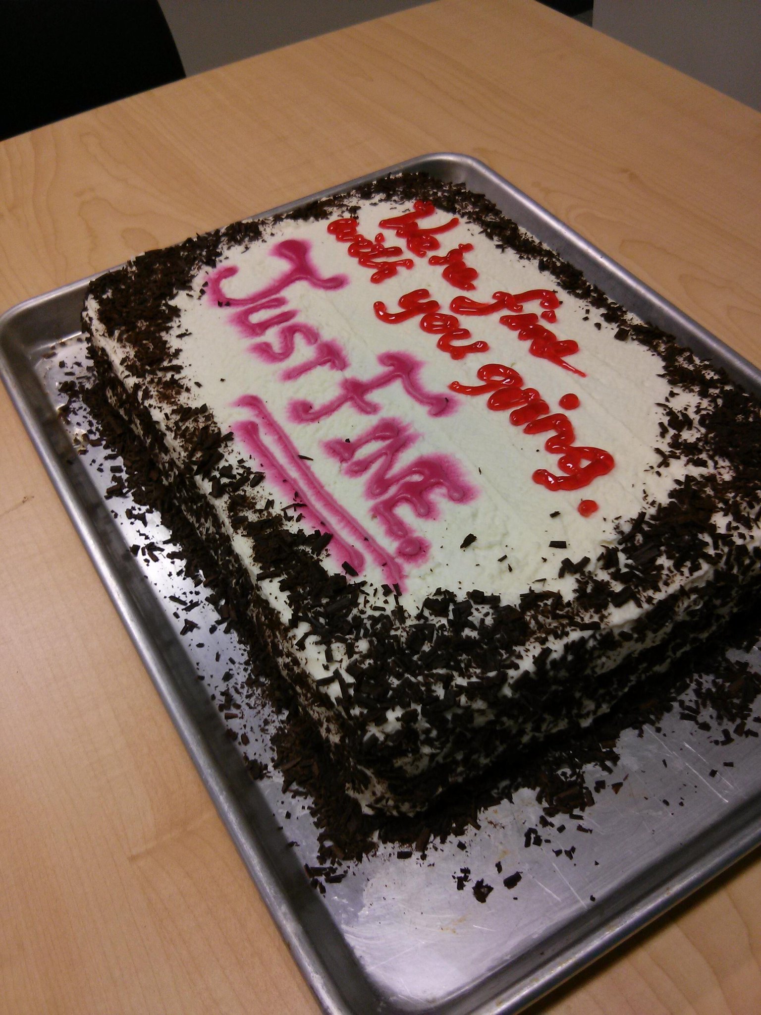 Coworker Leaving Cake