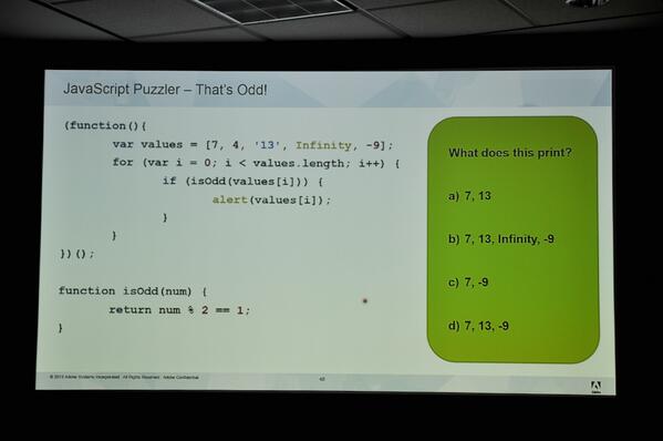Adobe MAX 2013 - JavaScript Puzzle - posfie