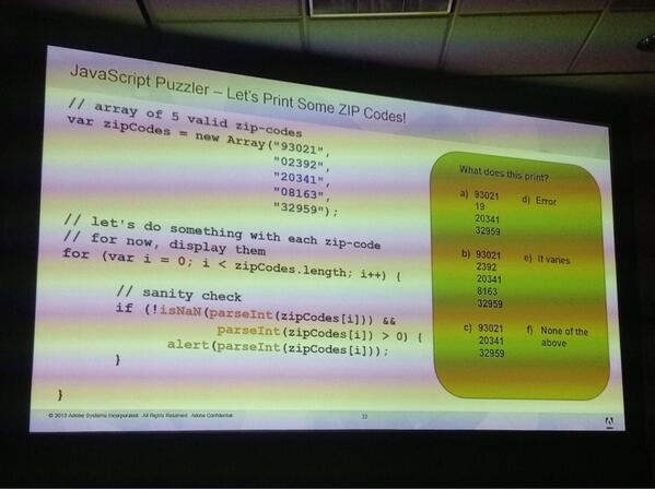Adobe MAX 2013 - JavaScript Puzzle - posfie