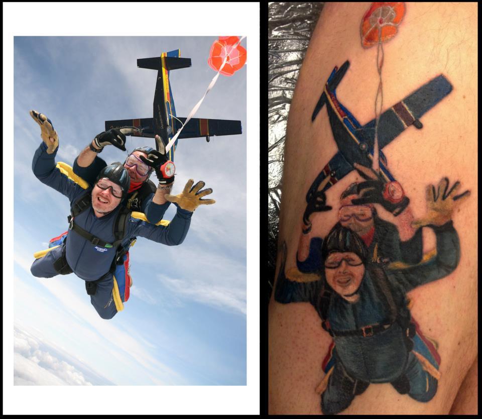 Skydiver Tattoos Tattoo Sleeve Days 4 Wing Suit Flying Skydiving