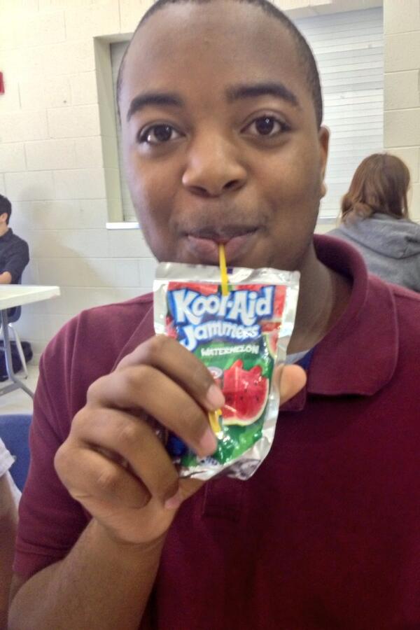 Black Guy Eating Chicken And Kool Aid