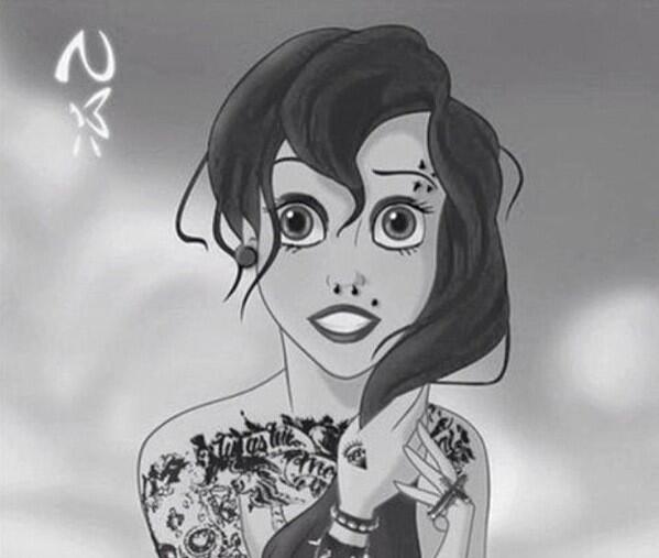 Punk Disney Characters Drawing