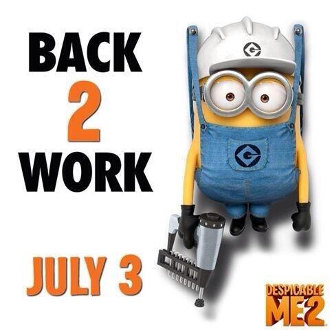 Despicable Me 2 Poster Back To Work