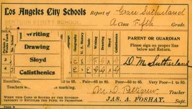 Real Report Card From The 80s
