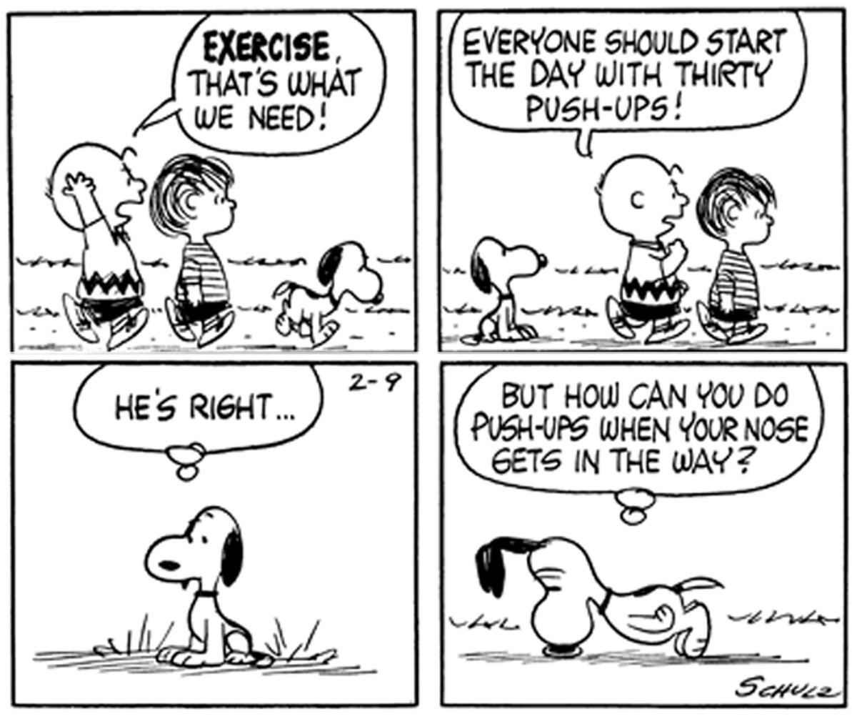 Snoopy Exercising