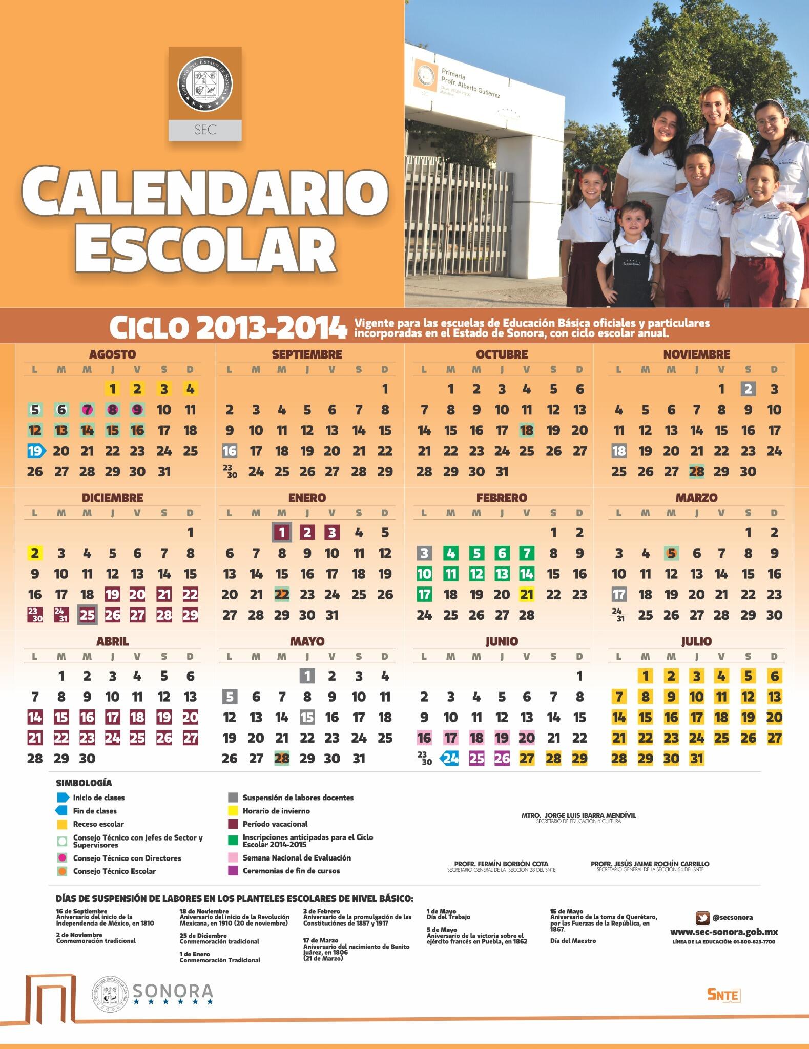 Calendario Escolar 2013 14 Para Imprimir