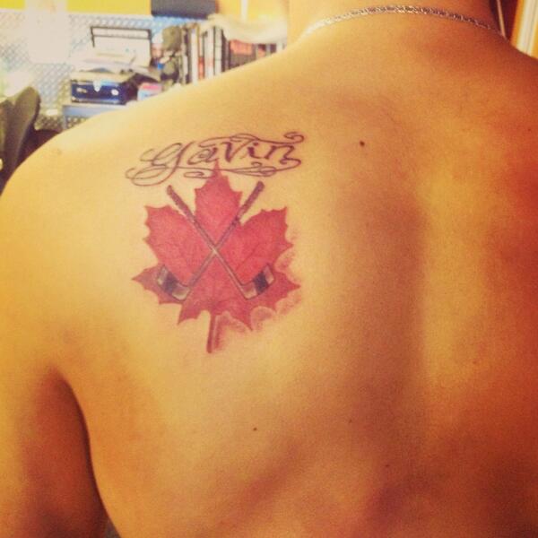 Canadian Hockey Maple Leaf Tattoo