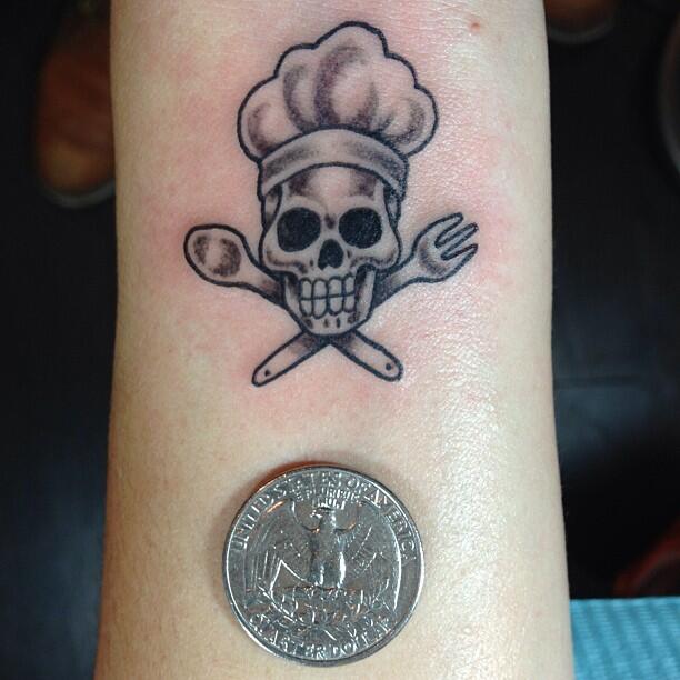Chef Skull And Crossbones Tattoo