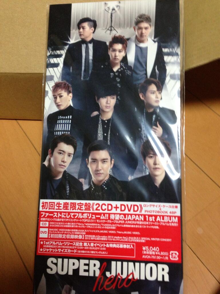 130723 SUPER JUNIOR ‘HERO’ Photocard + Postcard + Booklet + Album Ver ...