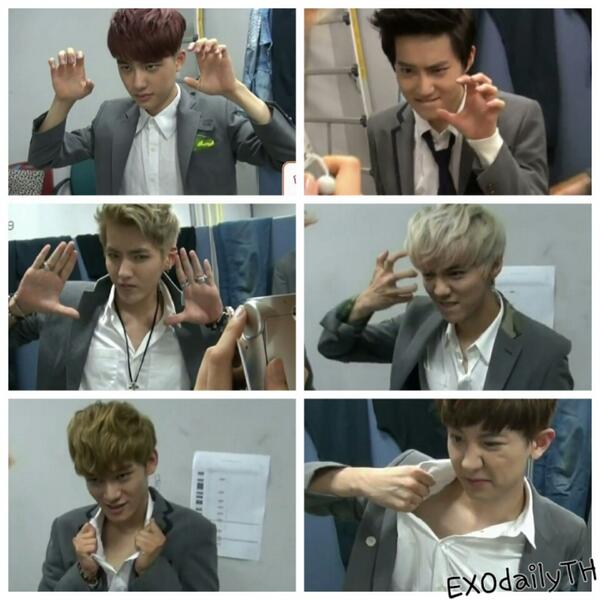 LovelyDo★CAP★EXO's WOLF pose : Show Champion Backstage | บันเทิง | 3760219