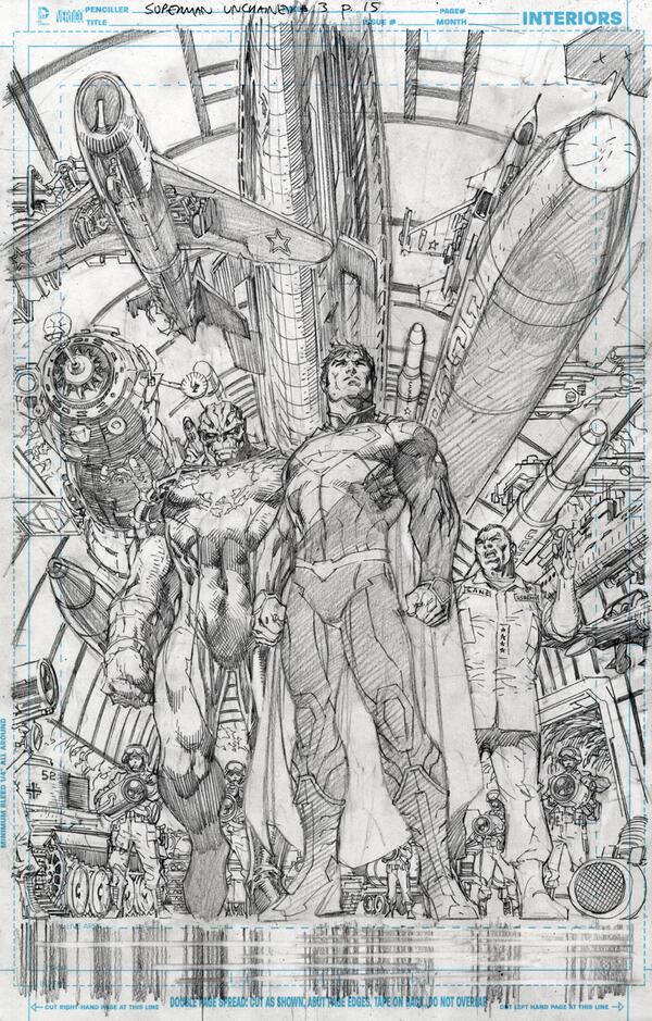 Jim Lee Superman Unchained Pencils