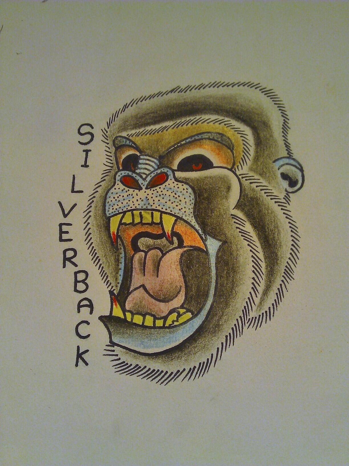 Angry Silverback Gorilla Tattoo
