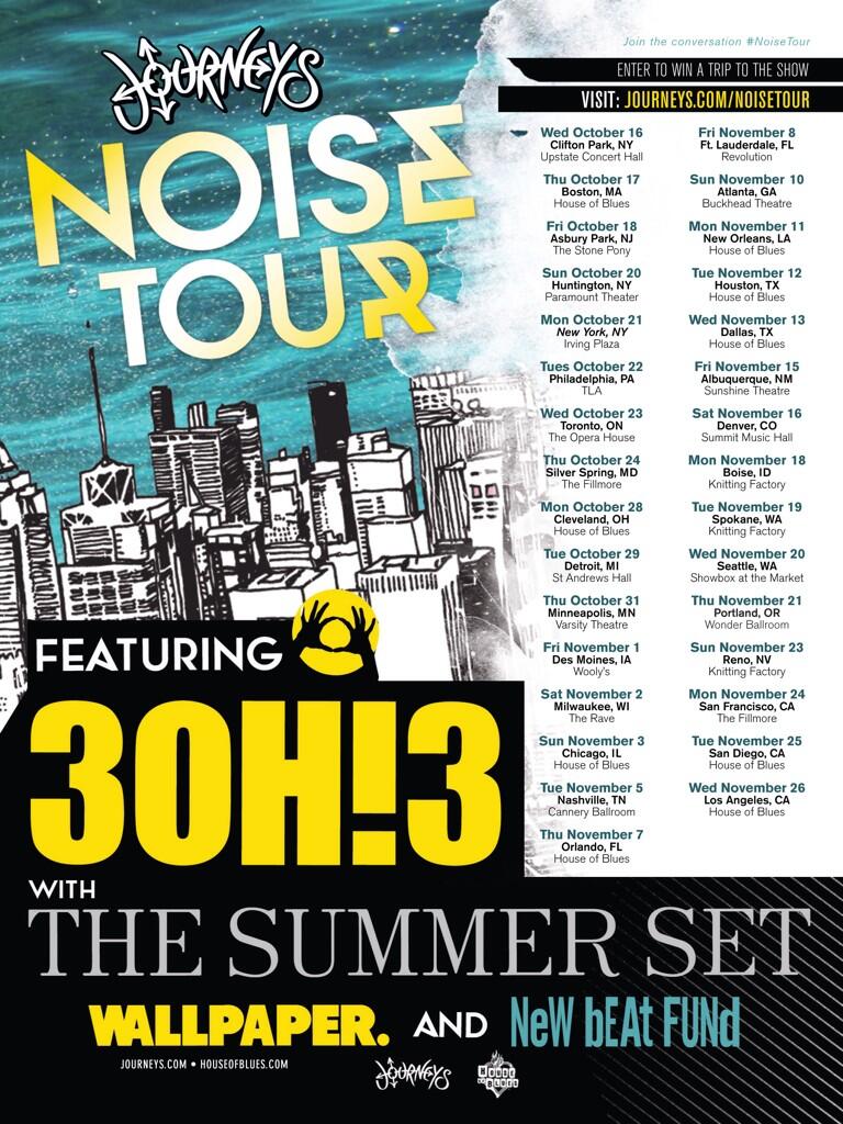 Journeys Noise Tour to feature 3OH!3, the Summer Set, Wallpaper. and New Beat Fund