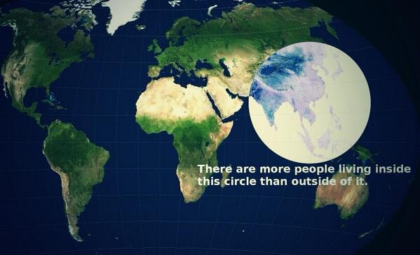 World Population Map Circle