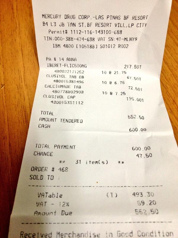 Mercury Drug Receipt | My XXX Hot Girl
