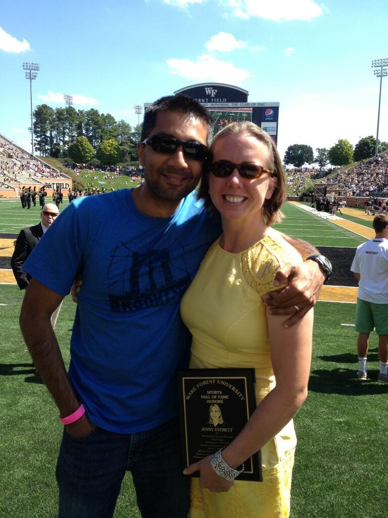 Wake Forest Hockey on Twitter: "Jenny Everett and her husband Amin at the football game Saturday ...