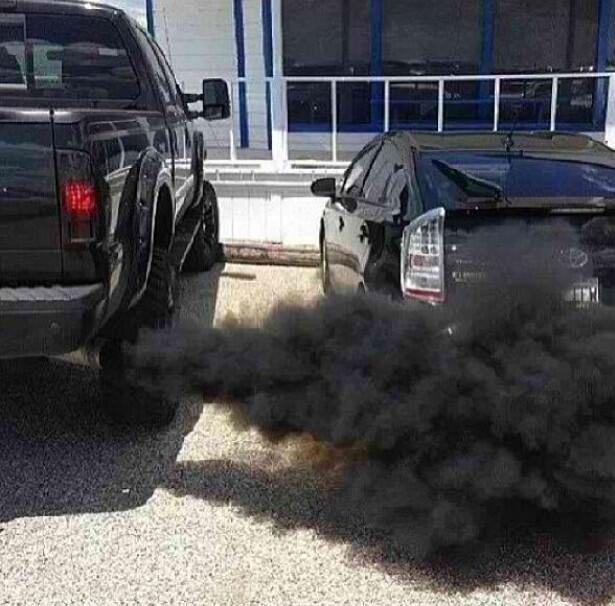 Dodge Cummins Rollin Coal On Prius