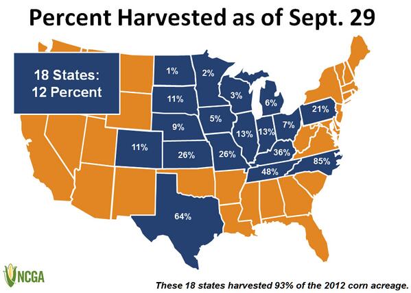 Corn Harvest Update Map | Farms.com