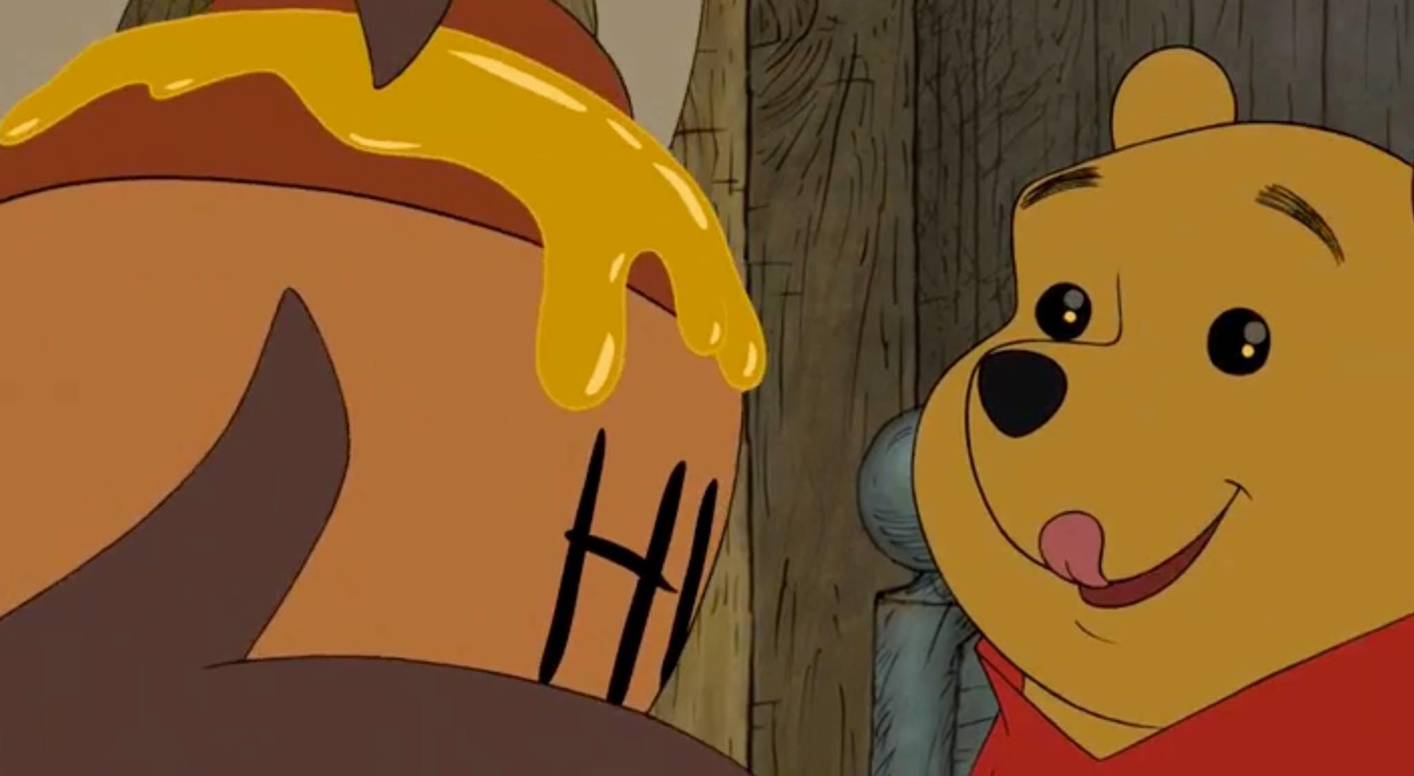 Winnie The Pooh Eating Honey