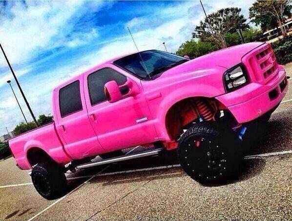 Lifted Ford Trucks With Stacks Pink