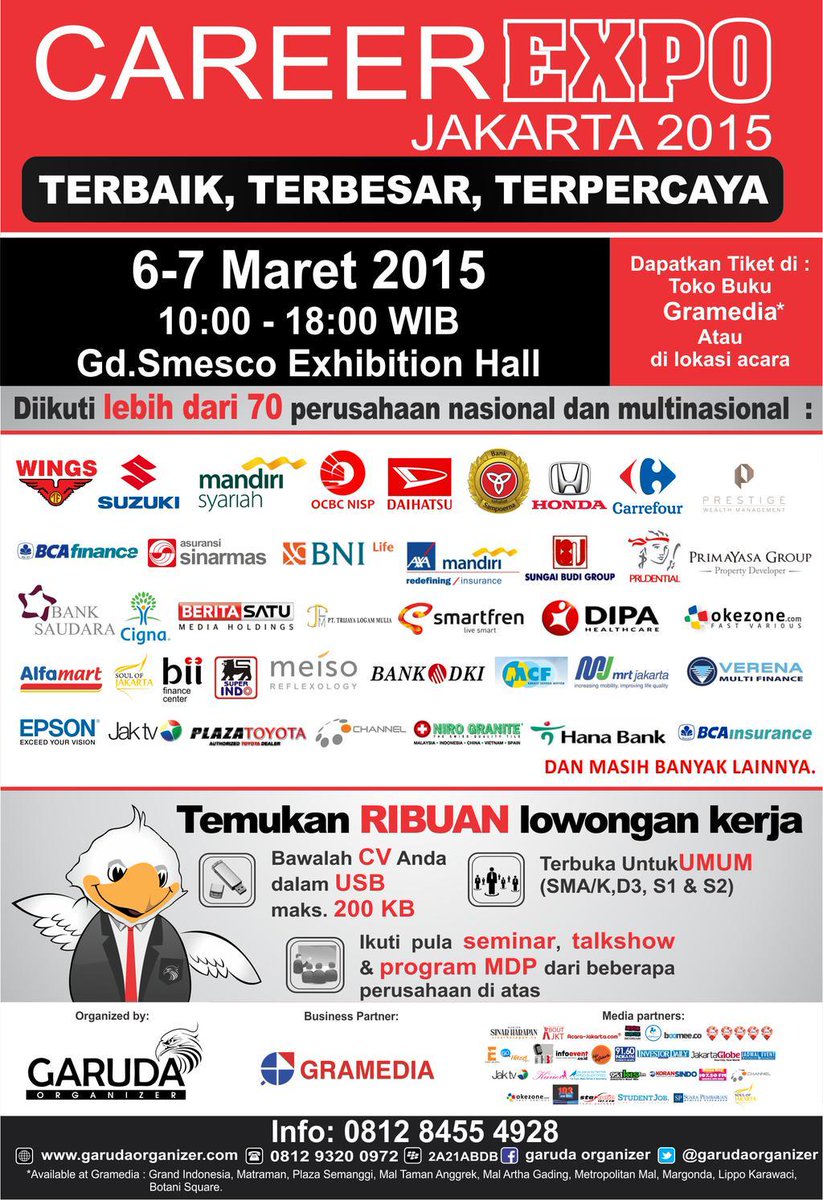 IG : SeputarEvent on Twitter: "BESOK!! Jakarta Career Expo 2015 | 6 - 7 Mar'15 Gdg Smesco ...