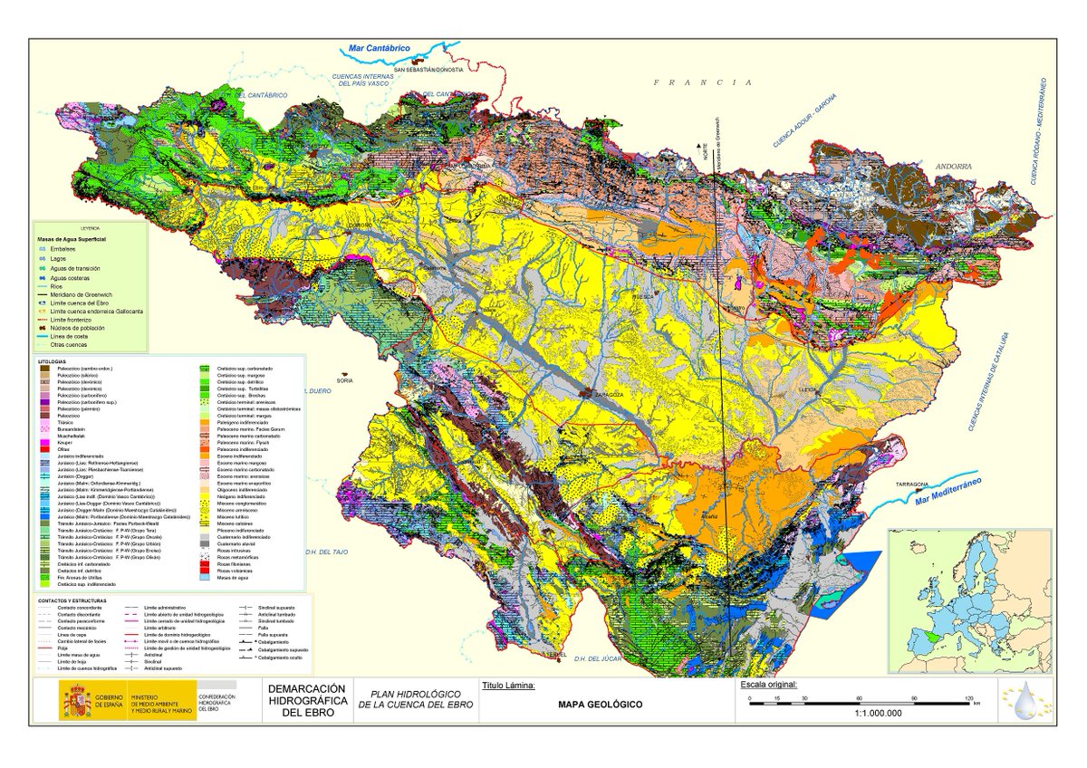 Mapa geológico de la cuenca del Ebro | Scoopnest