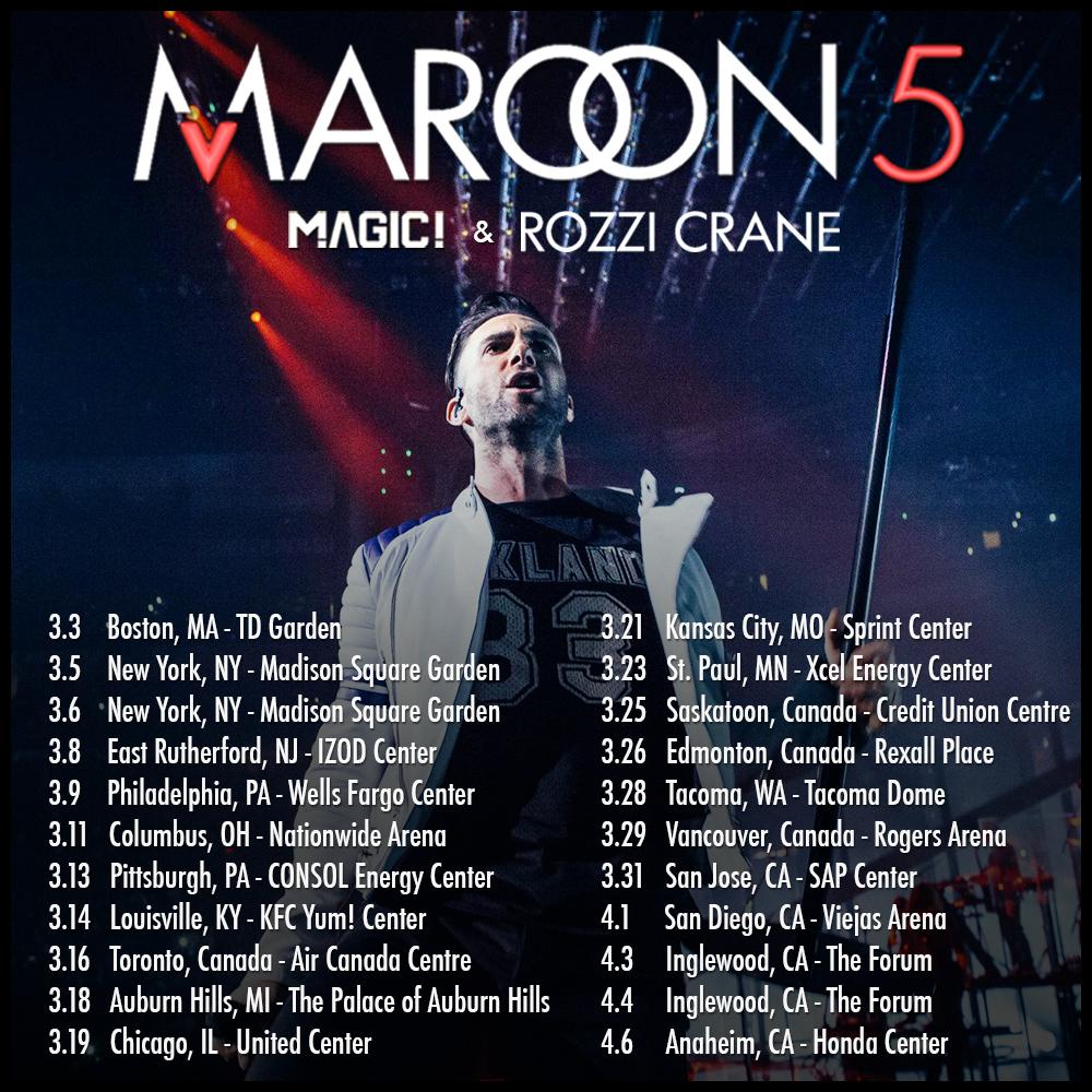 Maroon 5 Tour 2015 Maroon V European Tour Dates 2015