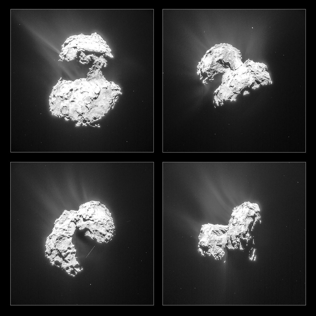 Four fantastic views of an active Comet 67P feature in today's ESA ...