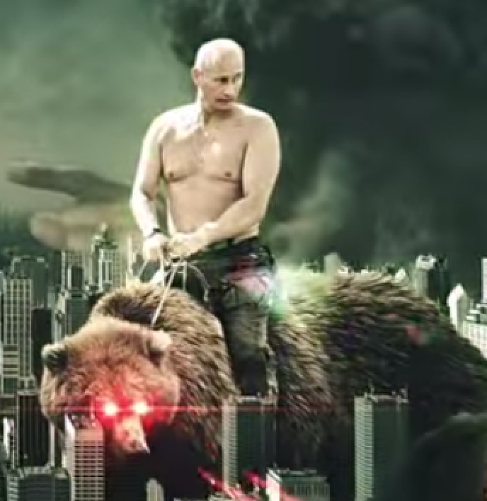 Putin Bear Wrestling