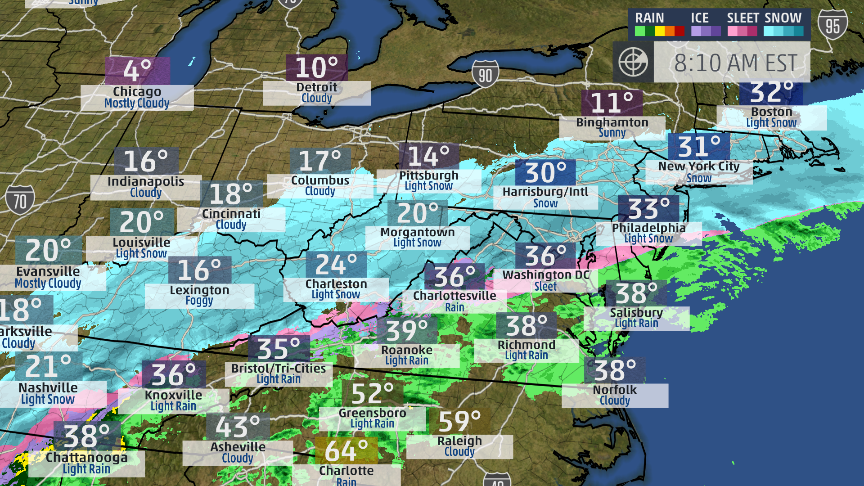 8:10 AM ET: Radar, temperatures and observations for Winter Storm Thor ...