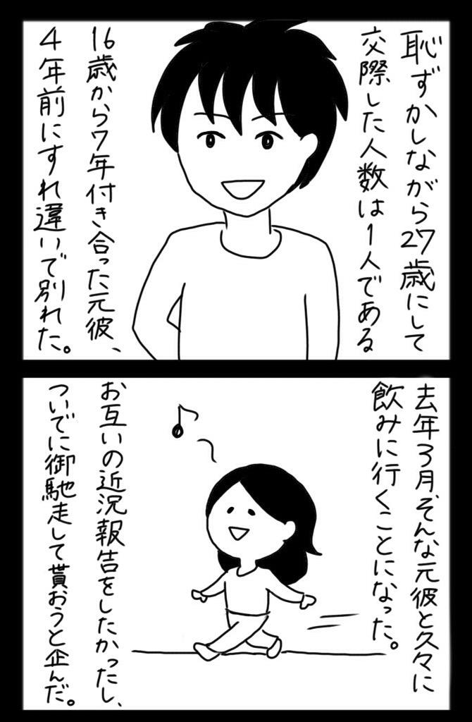 「元彼と再会した話を描きました。 【4コマ漫画】ビクトリアな日々 第3回 作：ビクトリアブラディーヌ | cyuncore」ビクトリアブラディーヌの漫画
