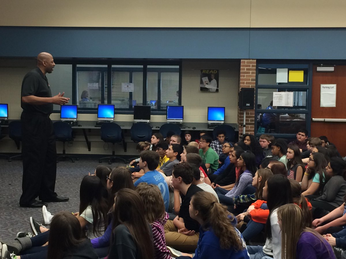 Earl Cureton talking about literacy Reuther middle school in Rochester ...