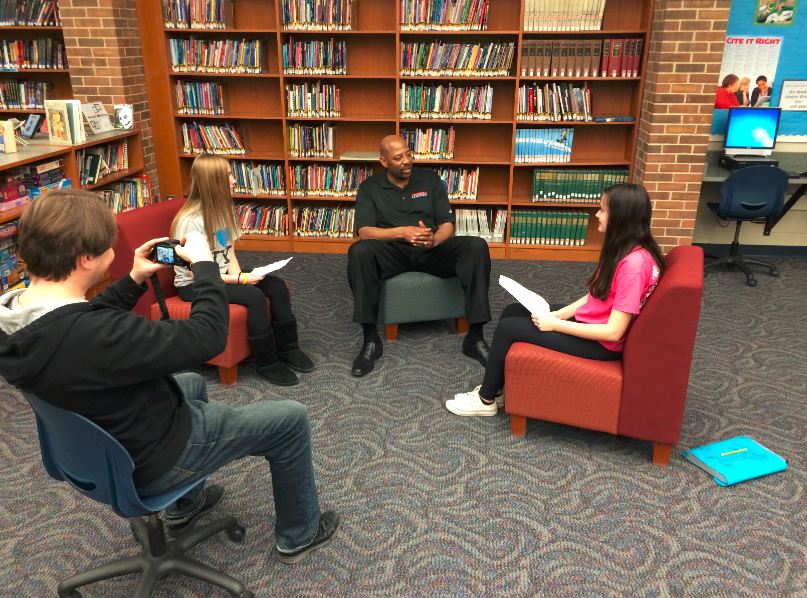 Earl Cureton talking about literacy Reuther middle school in Rochester ...