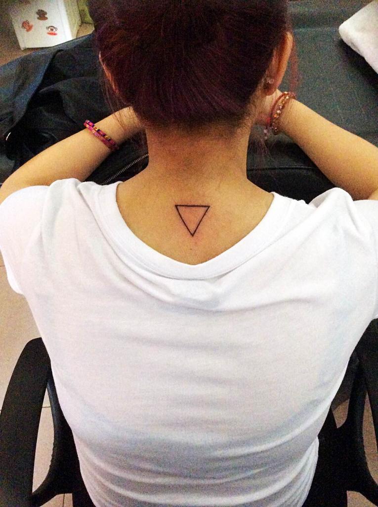 Triangle Tattoo Neck