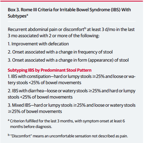 Rome III criteria emphasize importance of stool consistency to ...