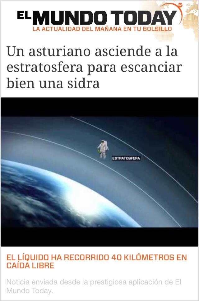 Asturiano Asciende A La Estratosfera Para Escanciar Sidra El Mundo
