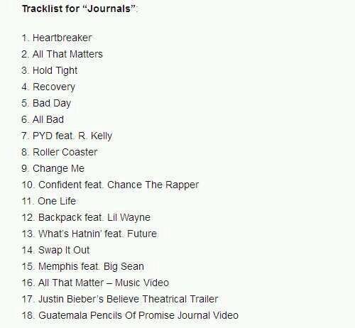 Justin Bieber Journals Tracklist Album Review | Just Bieber,