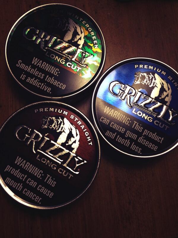 Grizzly Straight Logo GRIZZLY Long Cut TOBACCO CHEW DIP METAL