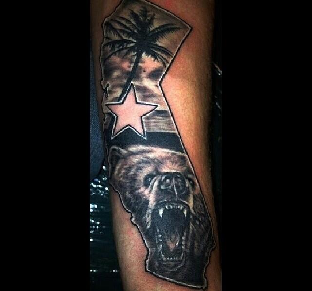 California State Bear Tattoo Ideas Sleeve In Progress. 1 St Session