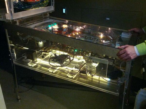 Pinball machine innards exposed at @exploratorium!