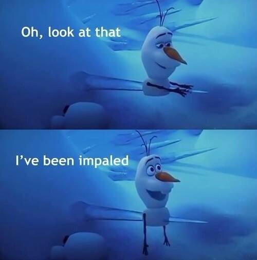 Frozen Memes Olaf Impaled