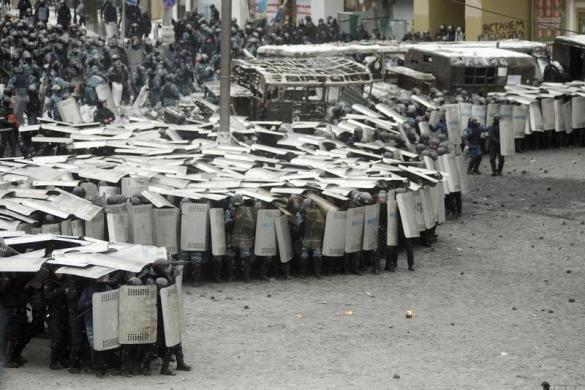 Riot Police Shield Wall