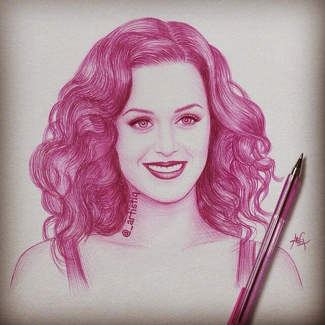 Katy Perry Pencil Drawing