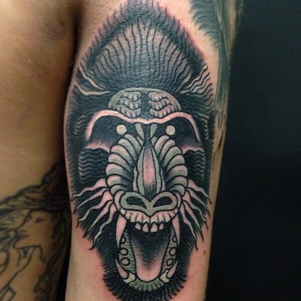 Baboon Face Tattoo