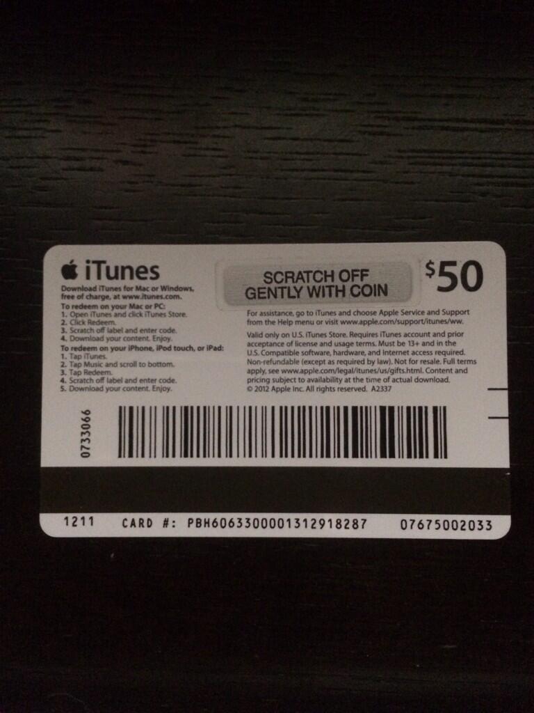 Itunes Gift Card Codes $50