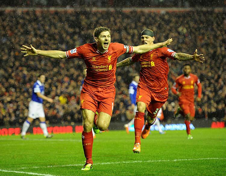 Steven Gerrard Celebrating Everton