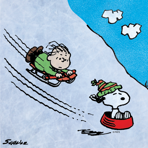 Charlie Brown Sledding