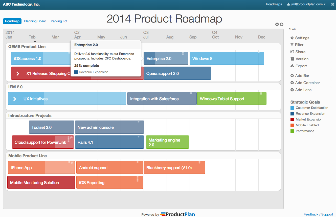 ProductPlan on Twitter: "Ultimate Product Roadmap. Share your vision with easy Web-based ...