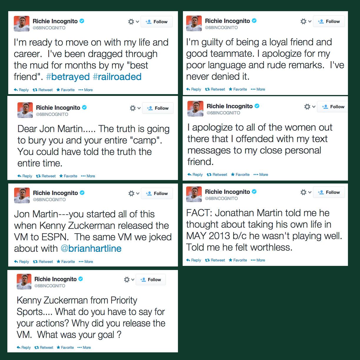 Richie Incognito Jonathan Martin Texts